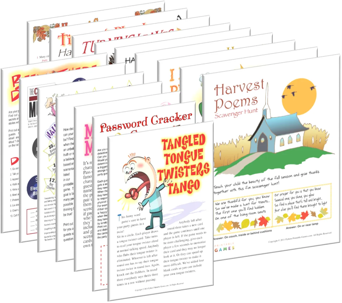 Printable All Fall Harvest Games + FREE Party Games Bundle — Print ...