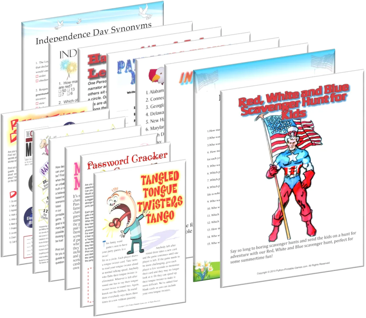 Printable All Independence Day Games + FREE Party Games Bundle — Print ...