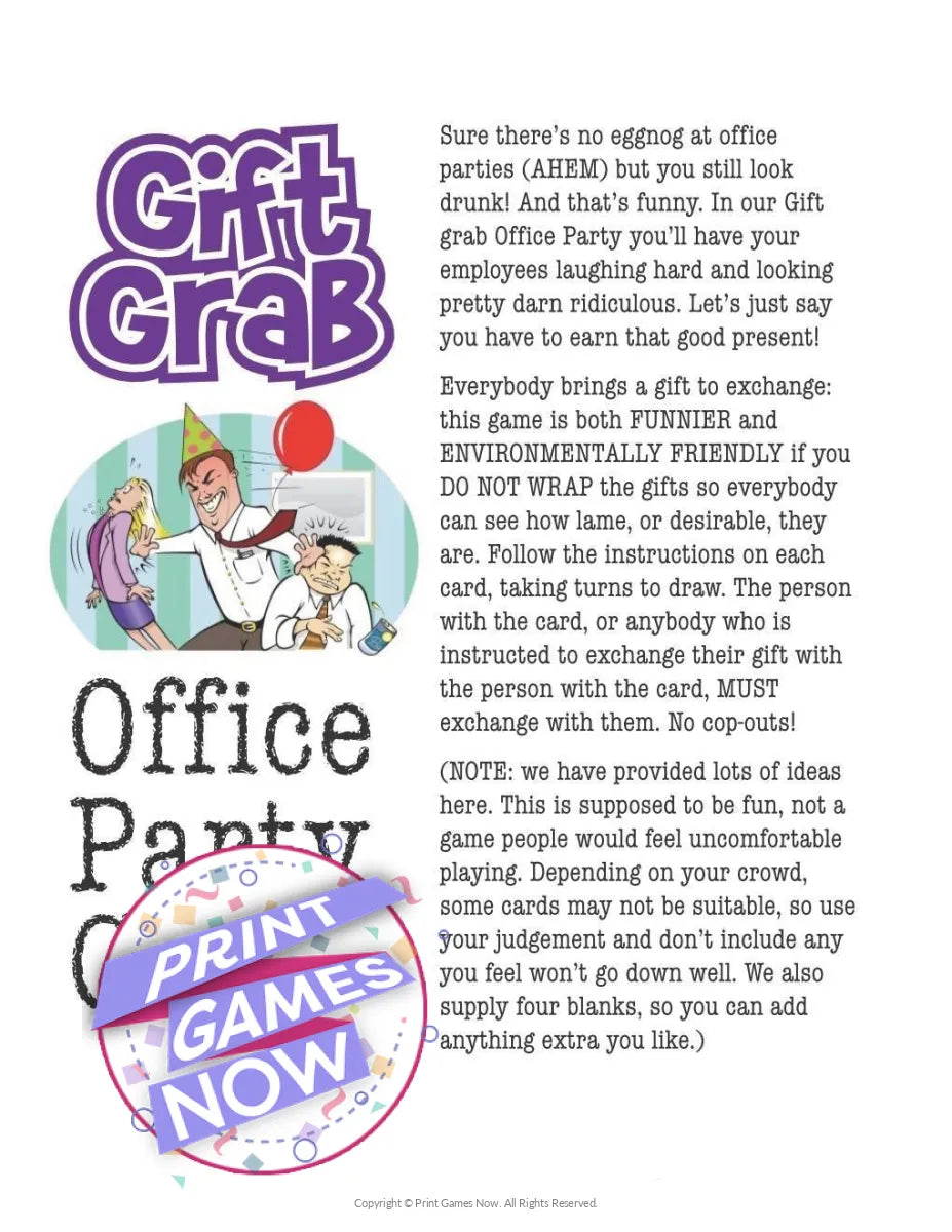 Printable Office Christmas Gift Exchange Party Game — Print Games Now Printable Office Christmas Gift Exchange Party Game — Print Games Now