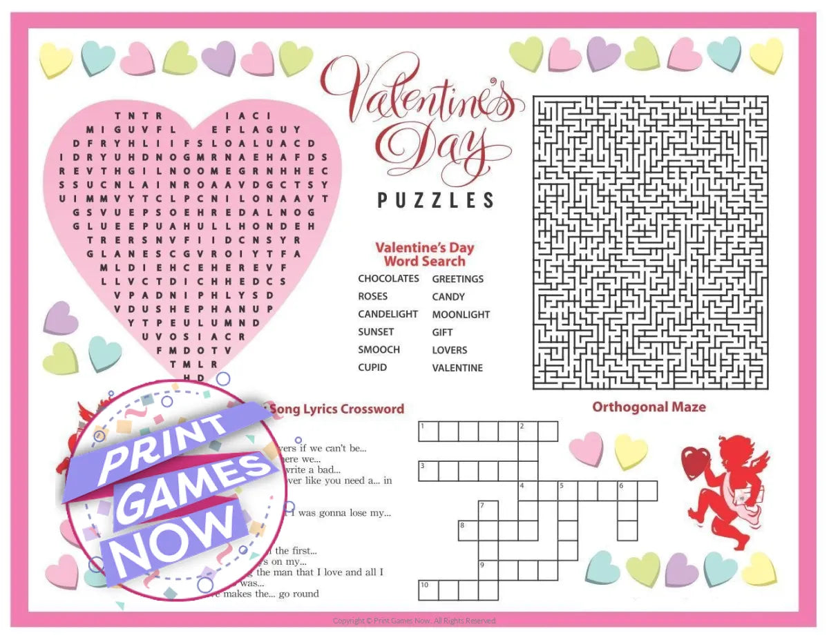 Valentines Puzzles Valentine's Day Escape Room Hunt Lock Paper